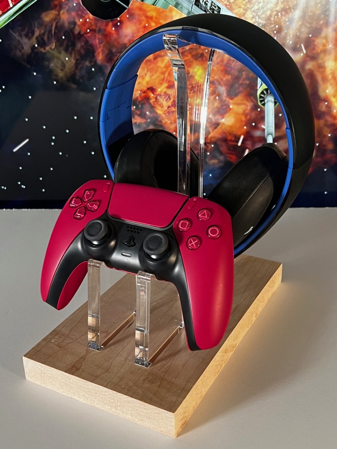 Wood and Acrylic Controller Stand Holder Gamer Gift - Etsy