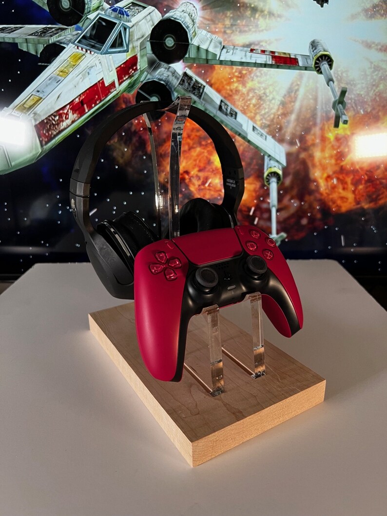 Wood and Acrylic Controller Stand Holder Gamer Gift - Etsy