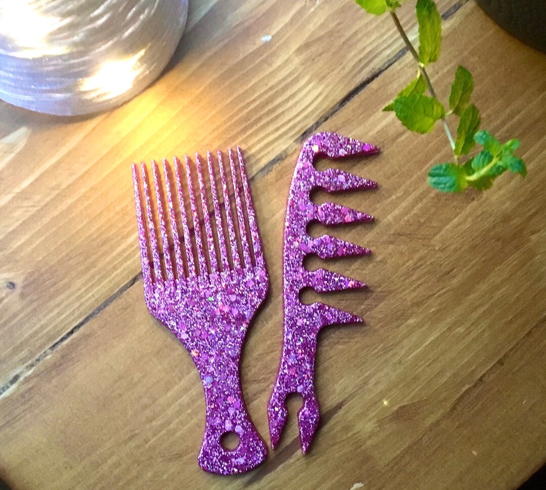 Personalized Wide Comb and Afro Comb Made of Sustainable Epoxy Resin ...