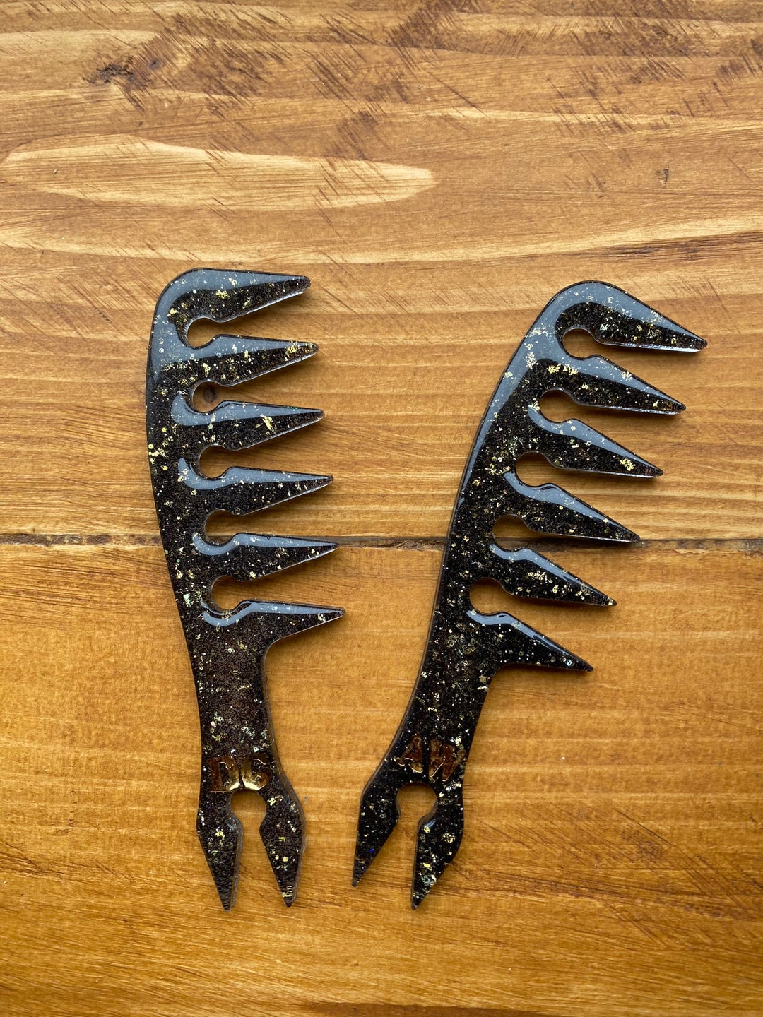 Personalized Comb of Durable Epoxy Resin, Gold and Silver, Unisex - Etsy