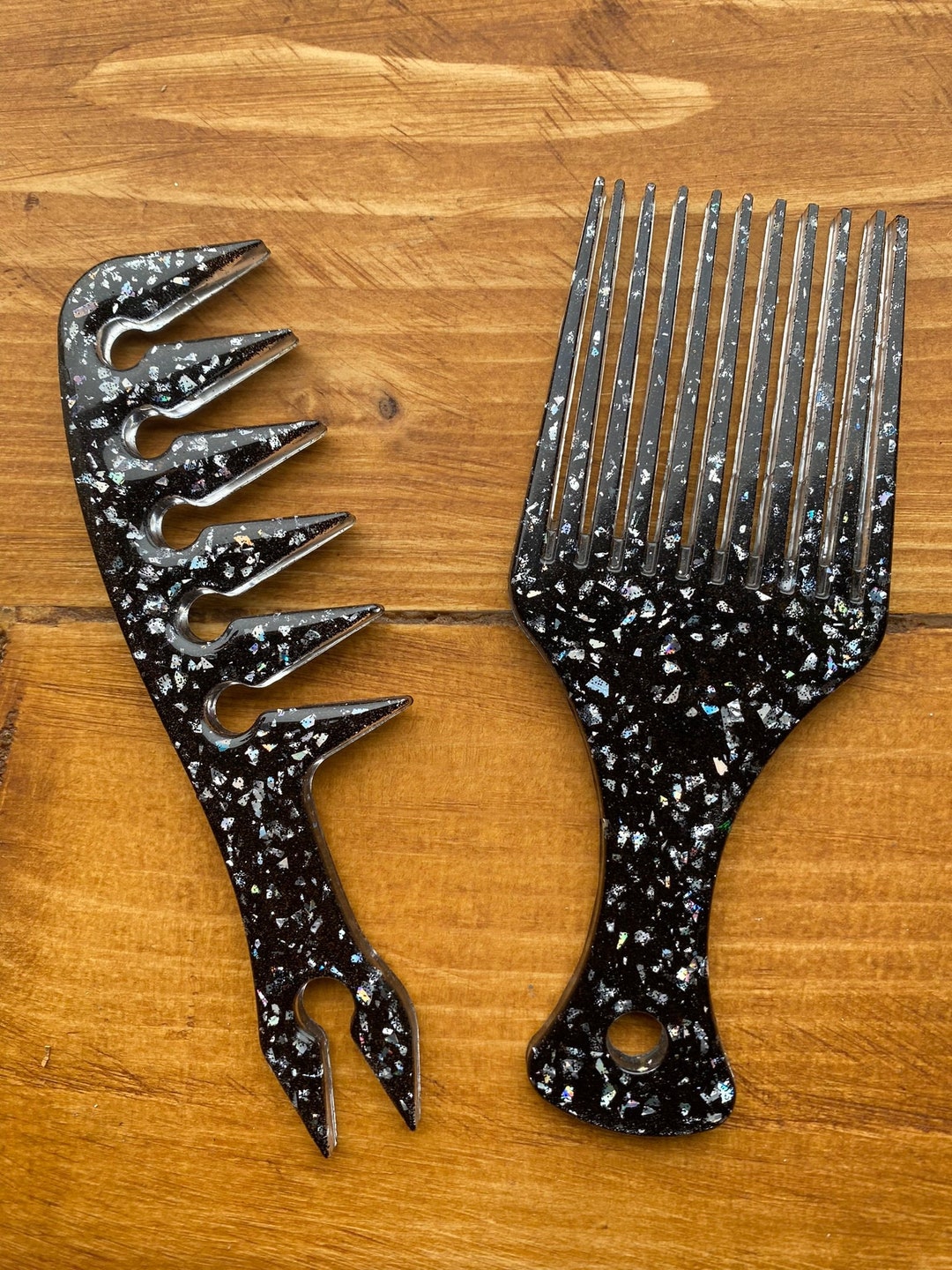 Personalized Wide Comb and Afro Comb Made of Sustainable Epoxy Resin ...