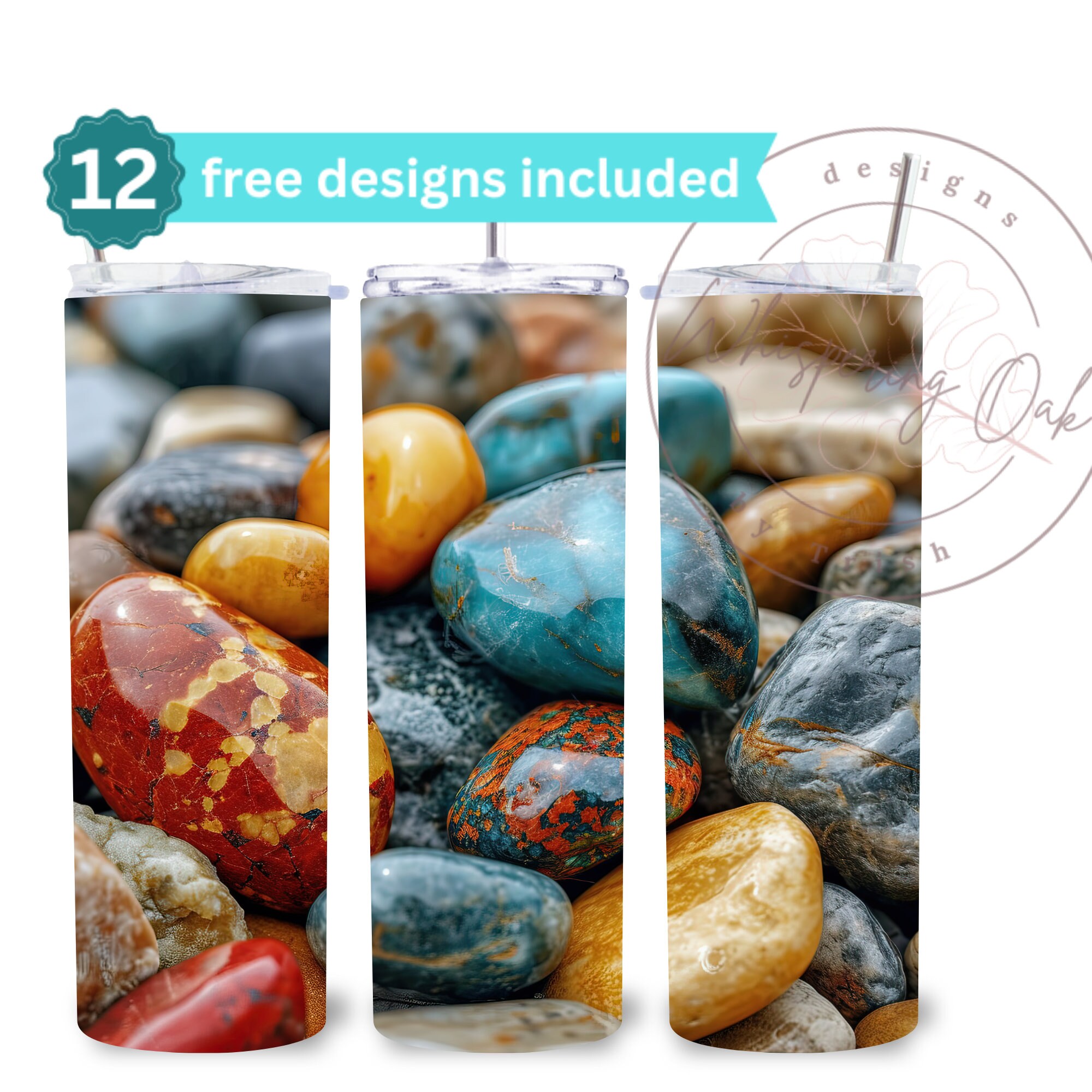 Geology Rock Tumbler 20 Oz Skinny Straight Sublimation Design Digital ...
