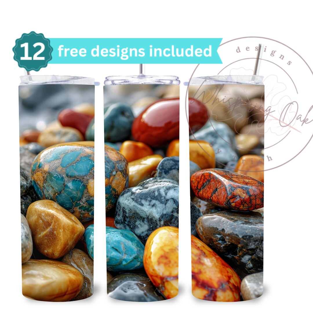 Geology Rock Tumbler 20 Oz Skinny Straight Sublimation Design Digital ...