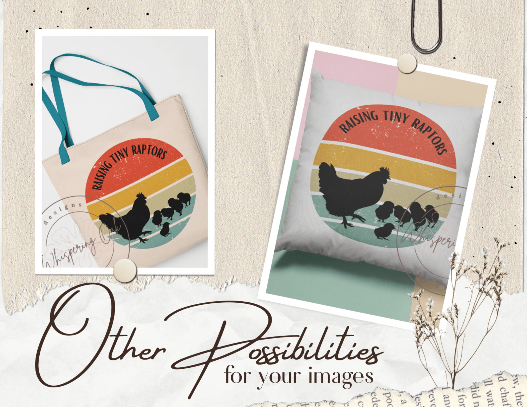 Raising Tiny Raptors PNG, Retro Chicken Sublimation Design, Hen ...