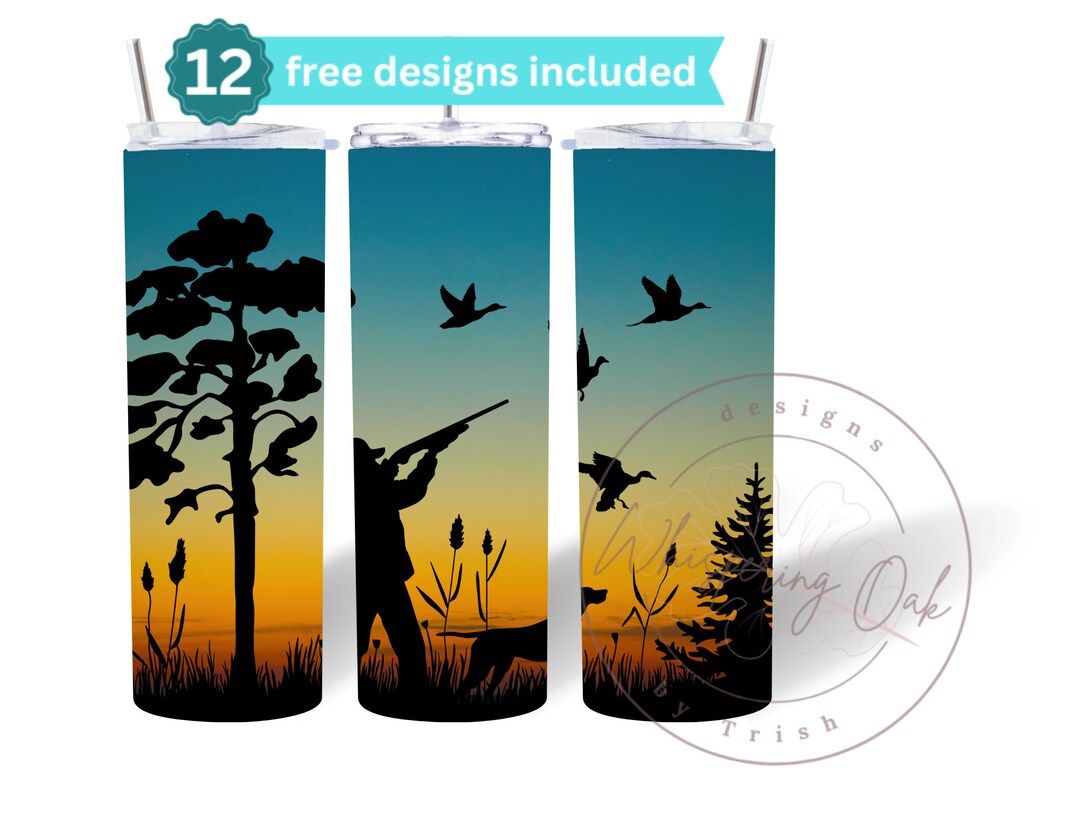 Duck Hunting 20 Oz Skinny Straight Tumbler Sublimation Design Digital ...