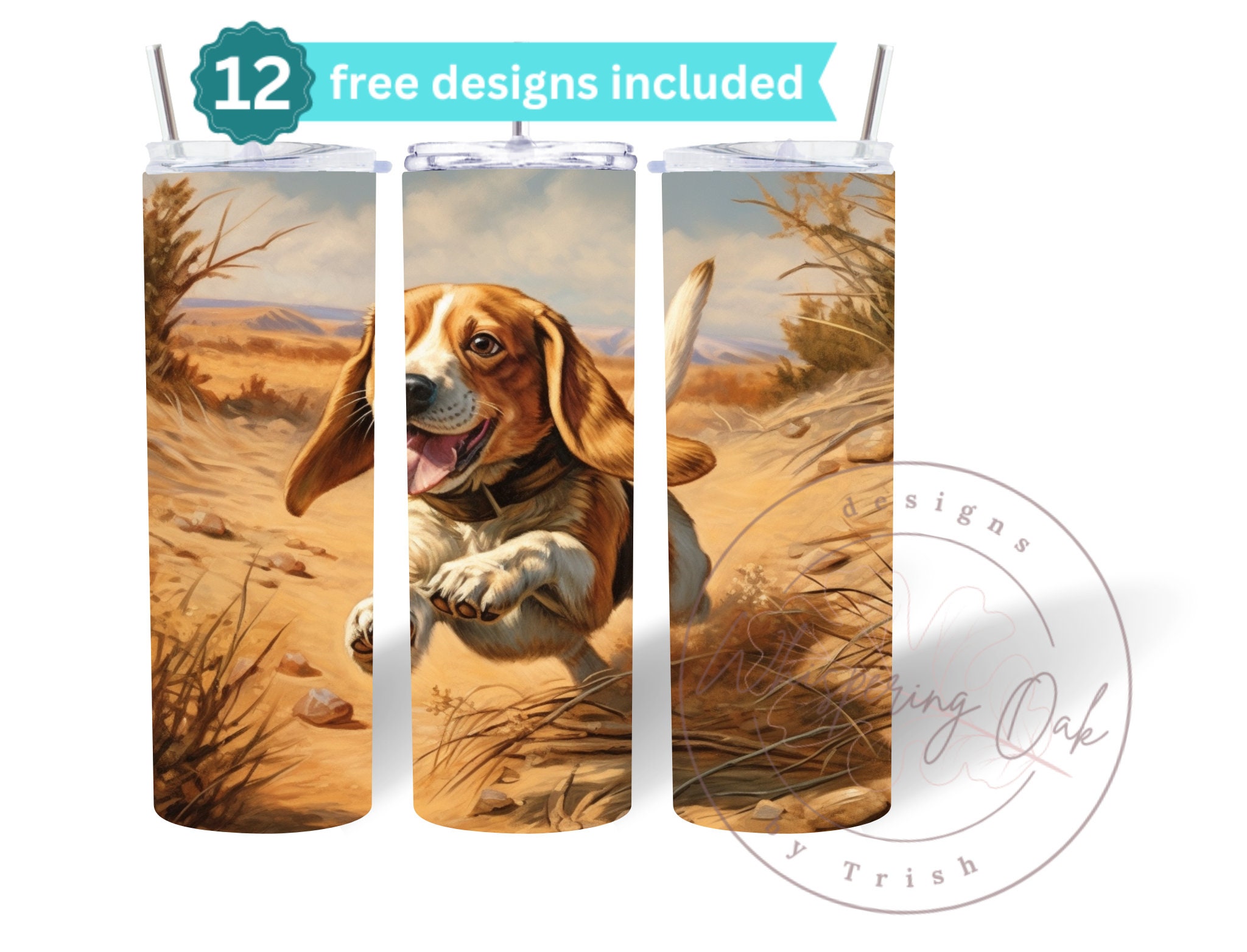 Beagle 20 Oz Skinny Tumbler Sublimation Design Digital Download, Beagle ...