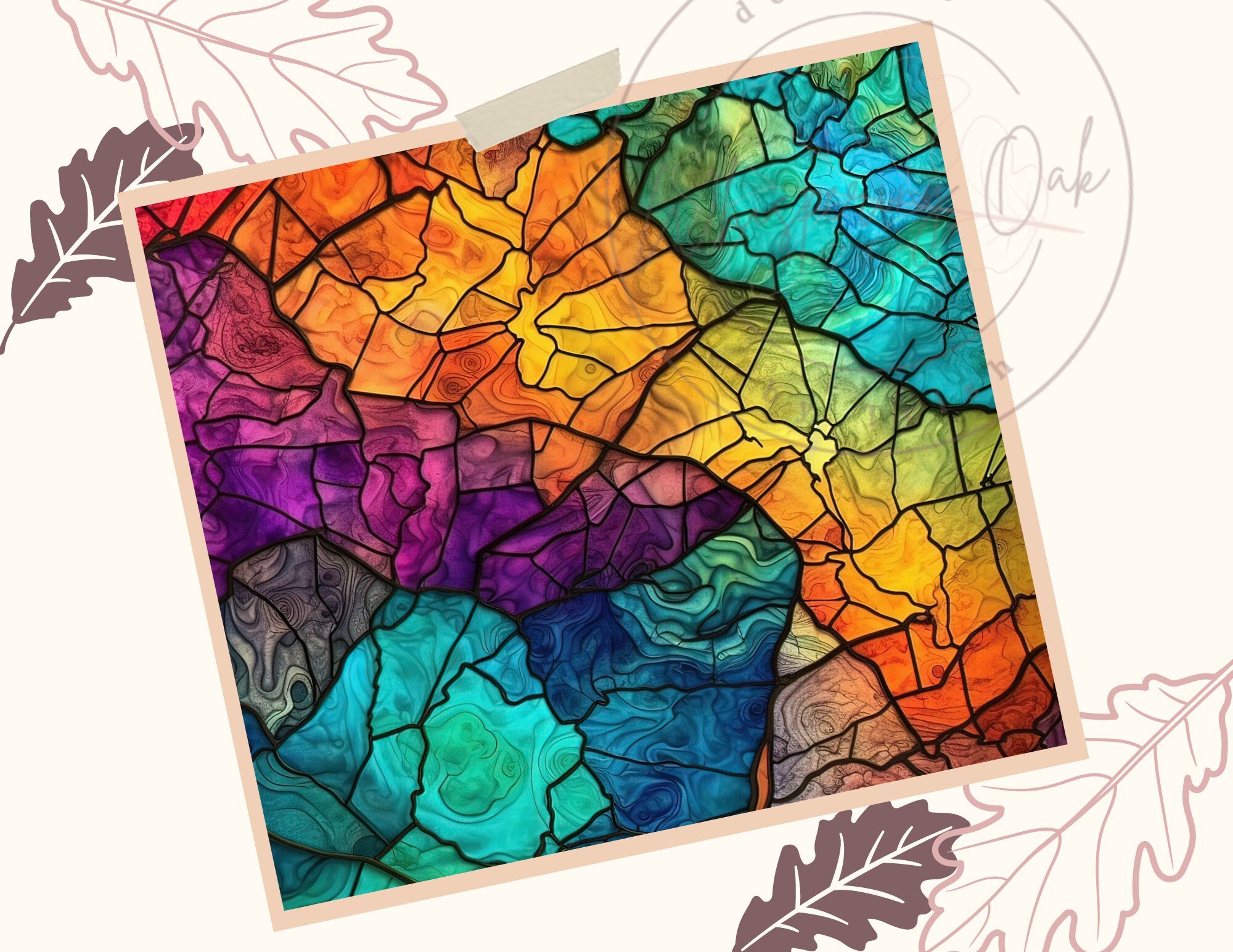 Map Stained Glass 20 Oz Skinny Tumbler Sublimation Design Digital ...