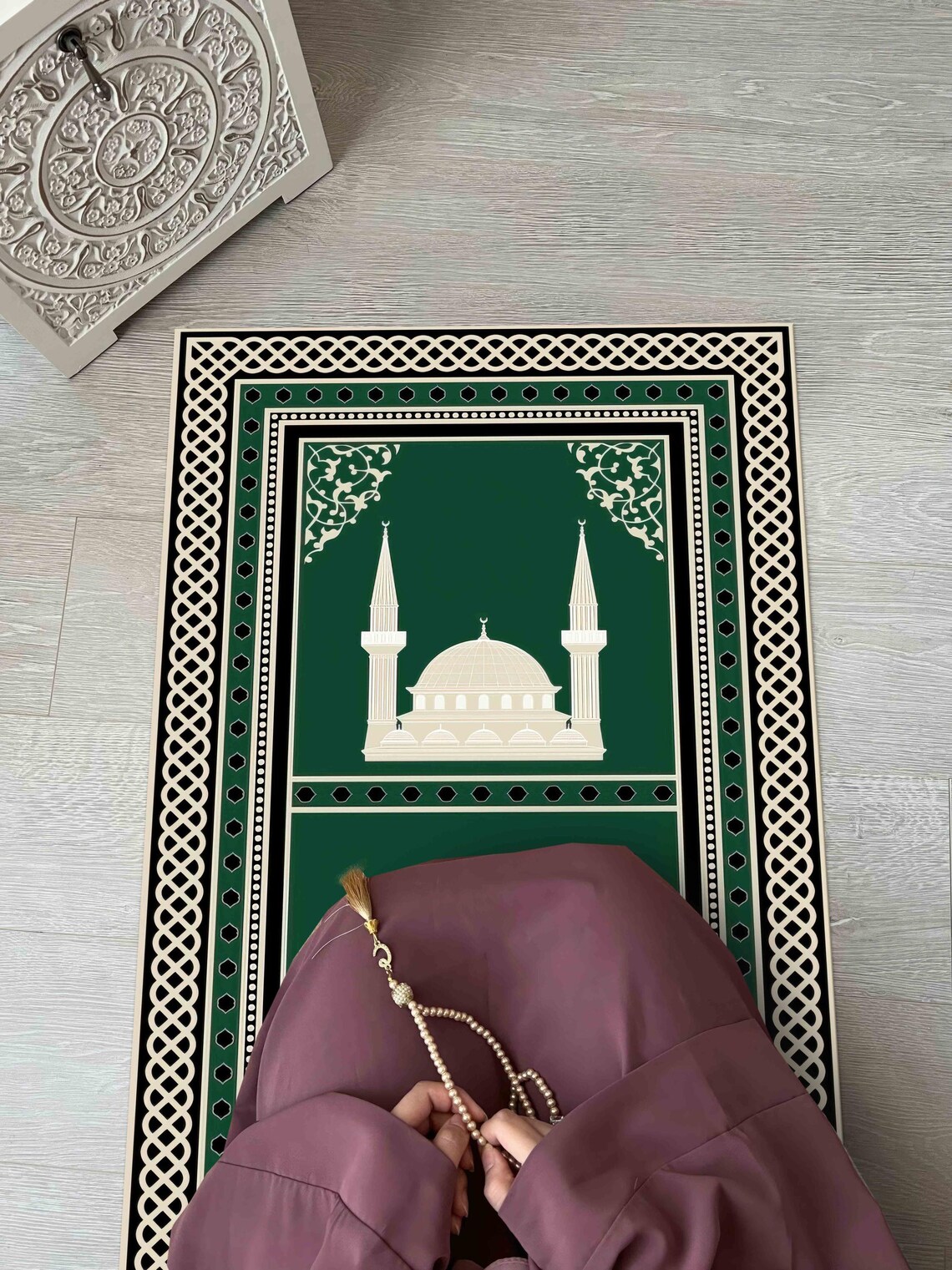 Green Prayer Rug, Green Rugs, Spiritual Rug, Ramadan Eid Gift Rugs ...