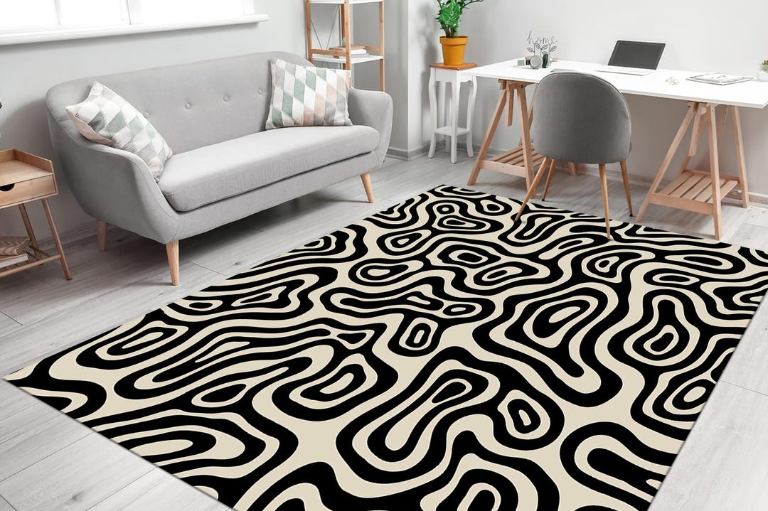 Black and White Rugs, Minimal Rug, Black Rugs, Modern Rugs, Accent Rug ...