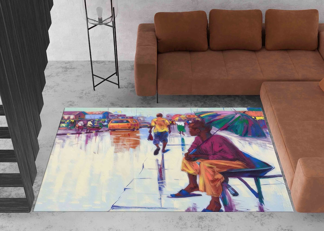 3D Printed Rug, Custom Rug, Nursery Rug, Non-slip Carpet, African Woman ...