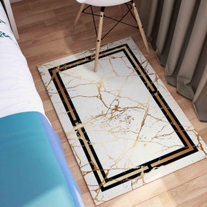 Gold Marble Rugs, Trendy Rugs, Black and Gold Rug, Alcohol Ink Rugs ...