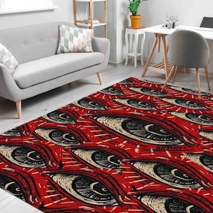 Horror Scare Eye Rug, Gothic Rugs, Fantastic Rug, Modern Rug, Outdoor ...