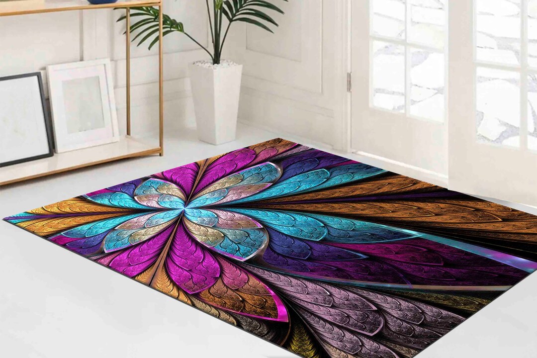 3D Printed Rug, Indoor Rug, Stair Rug, Gift for Him, Beautiful Fractal ...