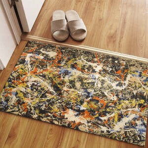 Jackson Pollock Convergence Rugs, Abstract Rug, Colorful Rugs ...