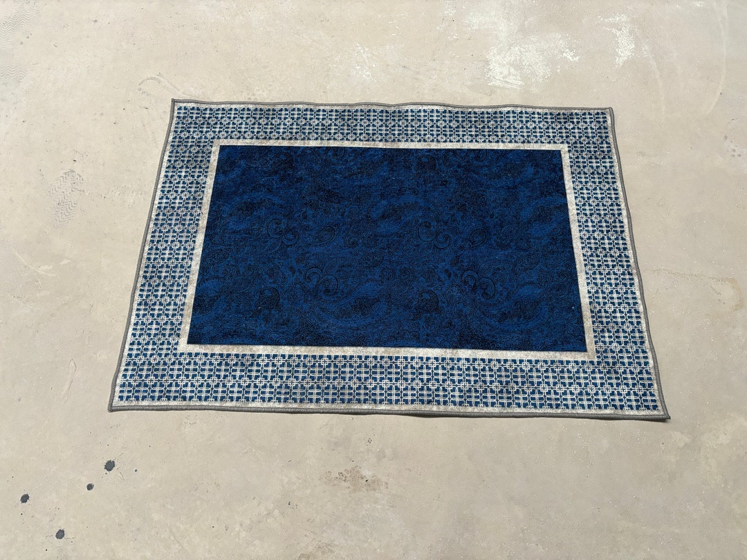 Navy Blue Rugs, Geometric Pattern Rug, Blue Rug, Modern Rugs, Luxury ...