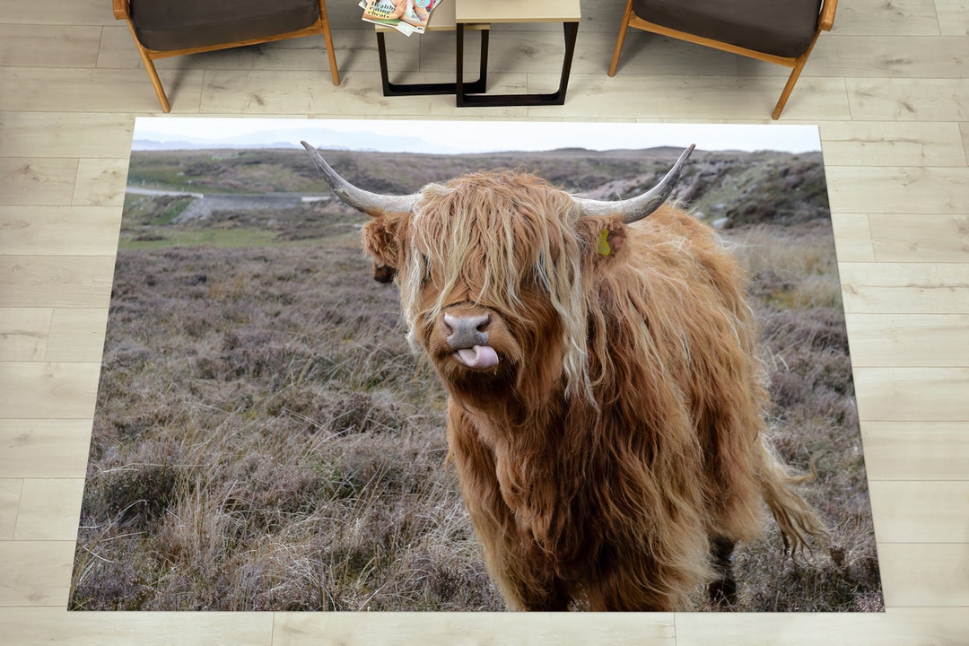 Kitchen Rug, Highland Cow Rug, Corridor Rug, Gift Rug, Farmhouse Rugs ...