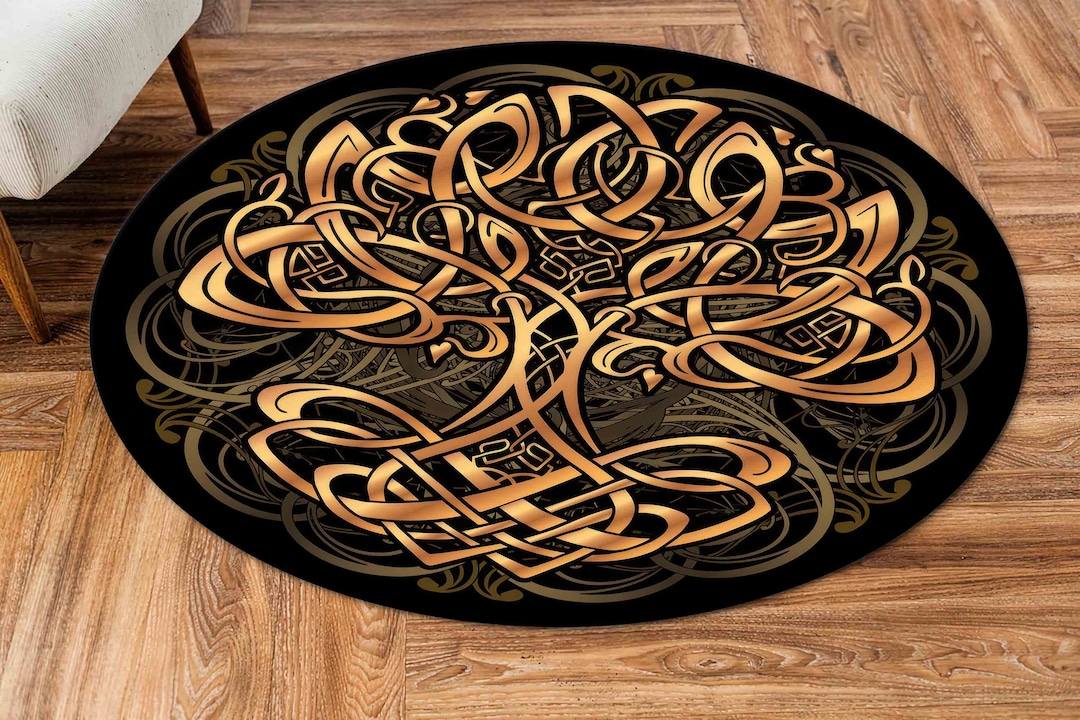 Tree of Life Rugs, Trendy Rug, Circle Rugs, Modern Rugs, Non-slip ...