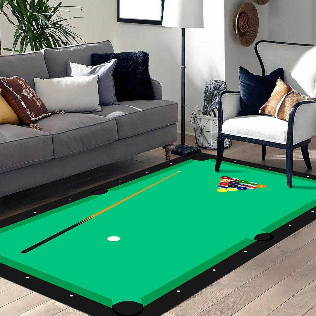 Billiards Rug, Game Room Rugs, Gift for Him Rug, Man Cave Rugs, 3D ...