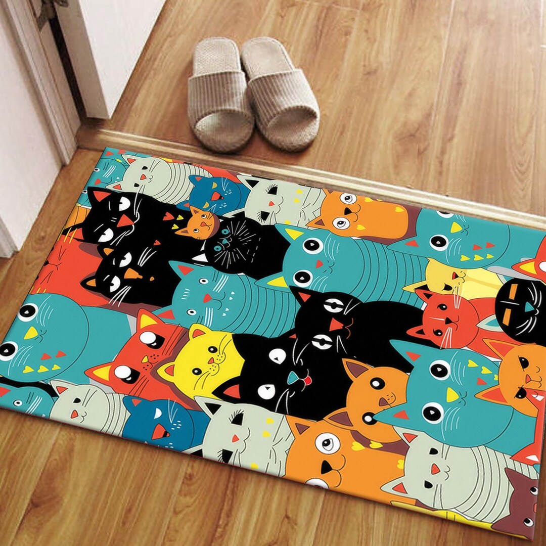 Abstract Cats Rugs, Colorful Cats Rug, Modern Rugs, Animal Rug, Popular ...