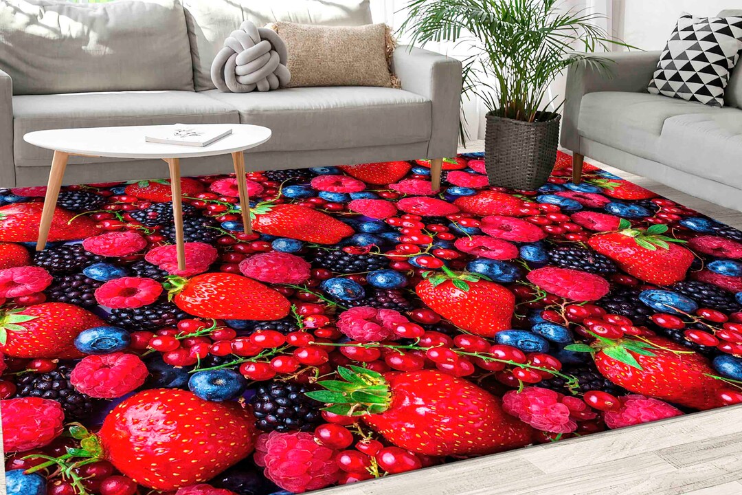 Forest Fruits Rugs, Raspberry Rugs, Kitchen Rugs, Modern Rug, Popular ...