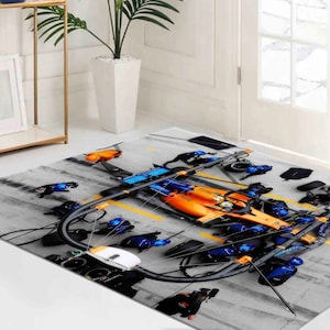 Norris Mclaren F1 Rugs, Formula 1 Rugs, Man Cave Rugs, Garage Rug, Boy ...