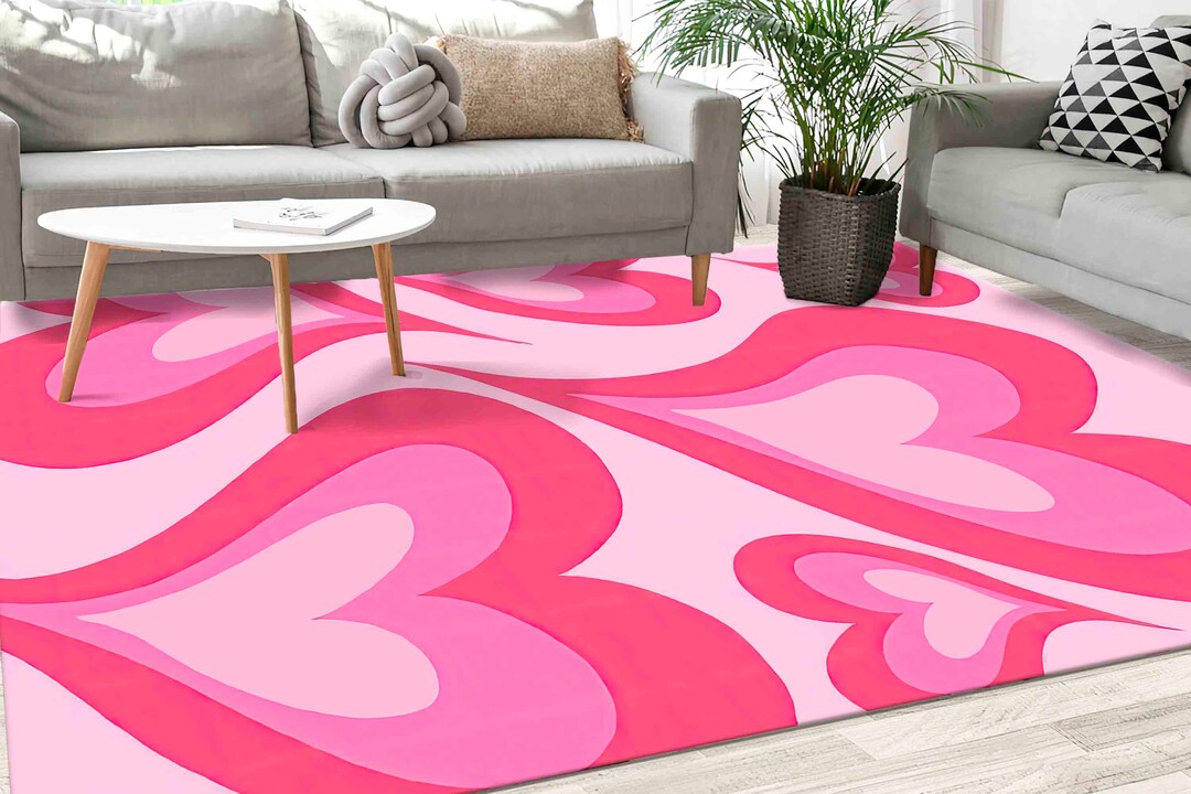 Pink Girl Room Rugs, Pink Rugs, Heart Rugs, Kids Rugs, Girl Room Rug ...