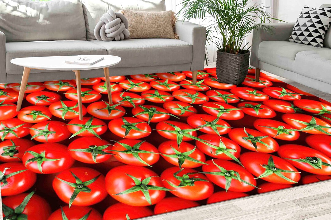 Tomatoes Rugs, Chef Rug, Red Rugs, Modern Rugs, Large Rug, Gift for the ...