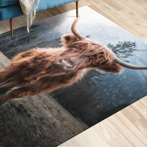 Highland Cow Rug, Cow Rugs, Farmhouse Rugs, Animal Rugs, Runner Rug ...