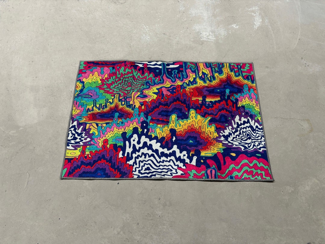 Decorative Rug, Accent Rug, Runner Rug, Gift for Him, Psychedelic ...