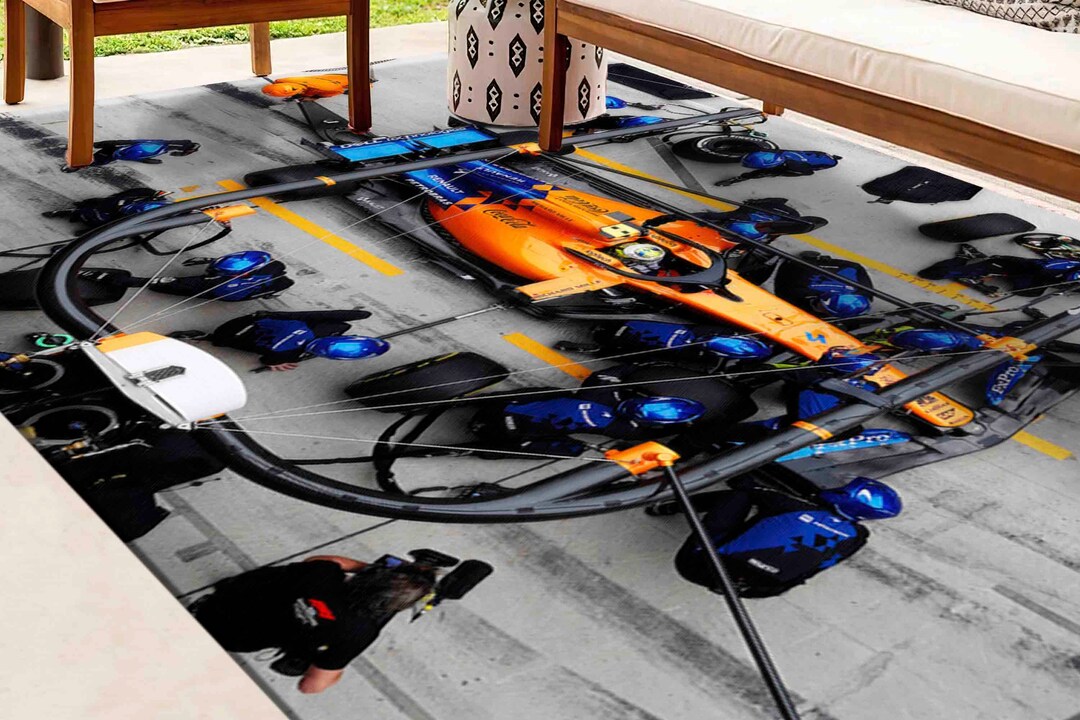 Norris Mclaren F1 Rugs, Formula 1 Rugs, Man Cave Rugs, Garage Rug, Boy ...