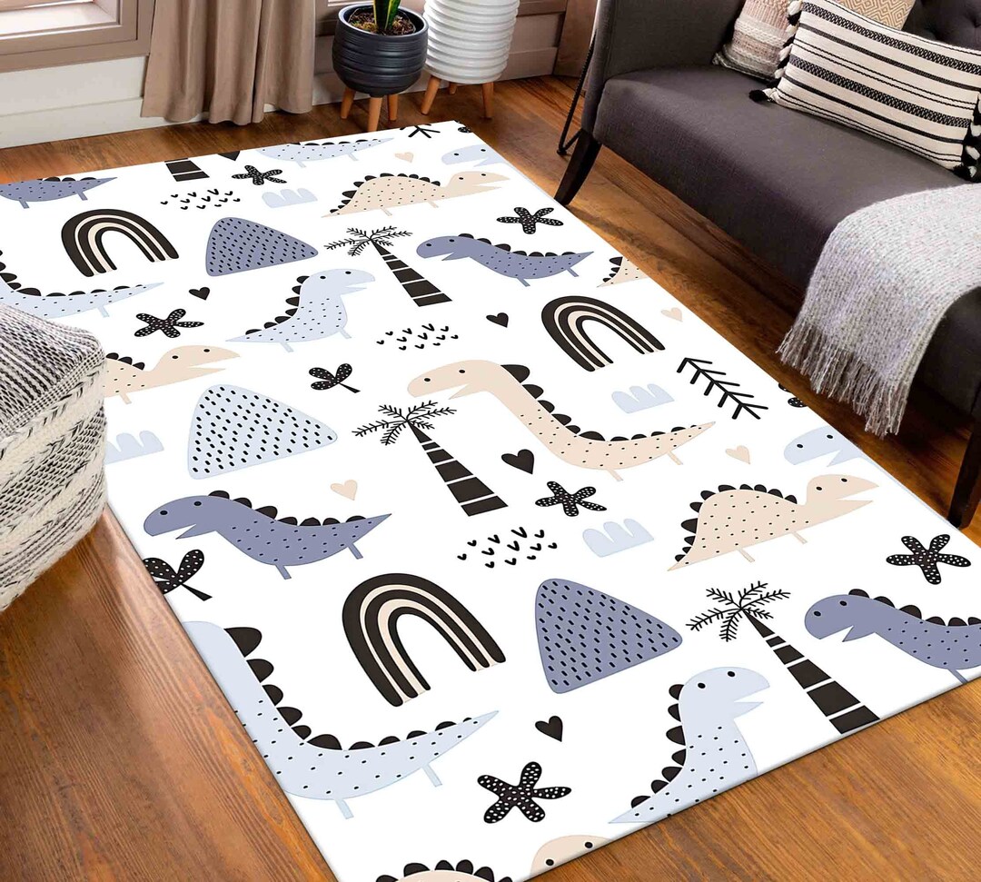 Dinosour Rug, Play Room Rugs, Dino Rugs, Kids Room Rugs, Home Decor Rug ...