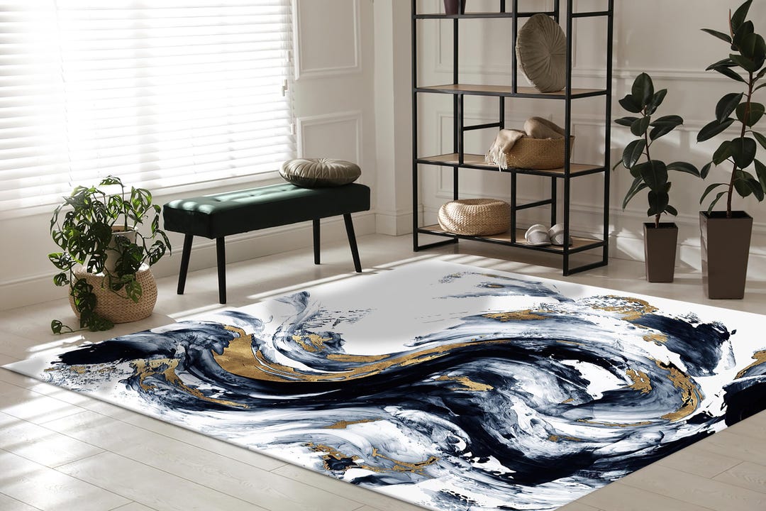 Black and Gold Marble Rugs, White Black Marble Rugs, Shimmery Rug ...