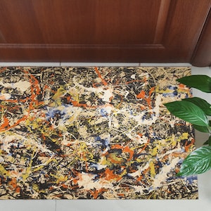 Jackson Pollock Convergence Rugs, Abstract Rug, Colorful Rugs ...