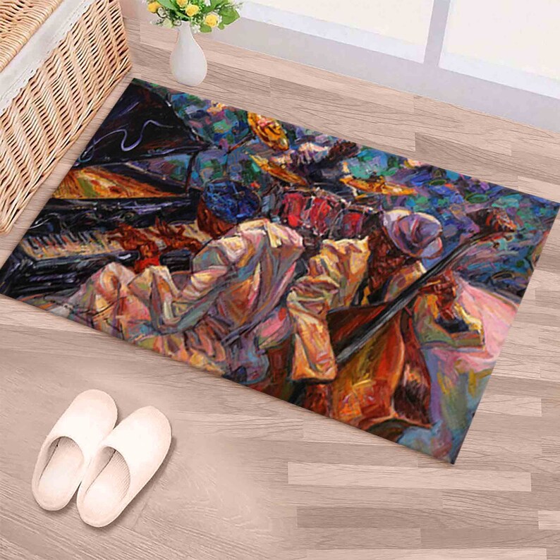 Personalized Rug African American Art Rug Non Slip Rug Jazz - Etsy