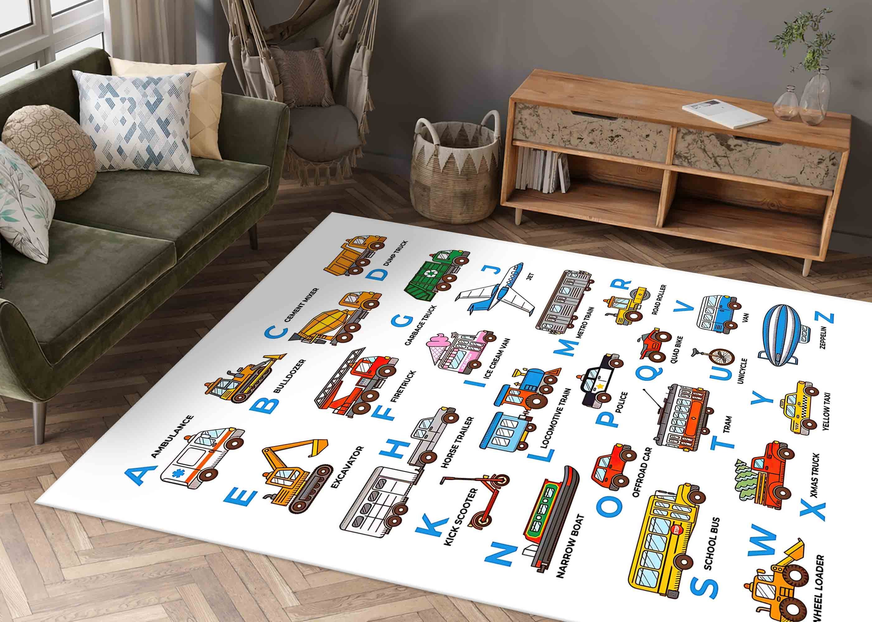 Vehicle ABC Rug Alphabet Rug ABC Rug Children Rugs Gift - Etsy