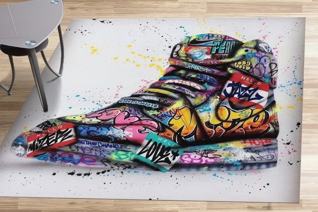 Sneakers Graffiti Rugs, Sneakers Rugs, Abstract Rugs, Graffiti Rugs ...