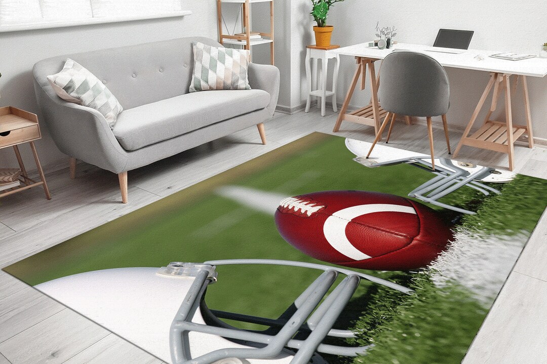 American Football Rug, Football Rug, Helmets Rug, Motivational Rug, Non ...