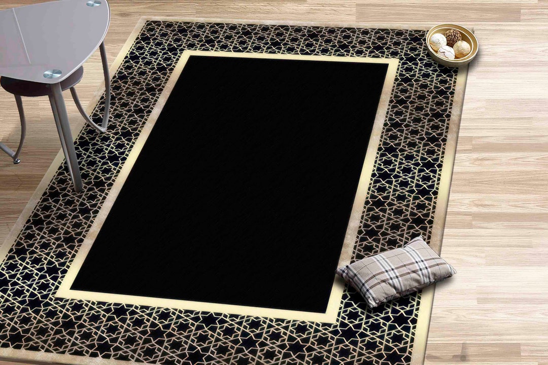 Black and Gold Rug, Abstract Rugs, Golden Rug, Modern Rugs, Nursery Rug ...