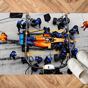Norris Mclaren F1 Rugs, Formula 1 Rugs, Man Cave Rugs, Garage Rug, Boy ...