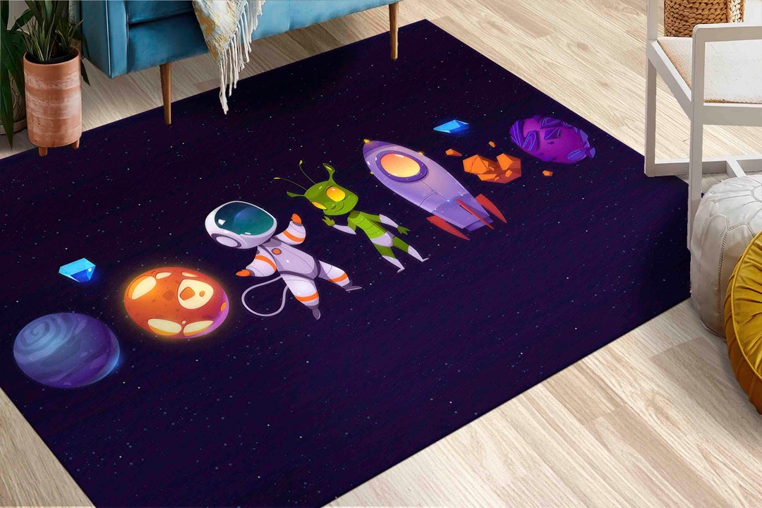 Astronaut Rugs, Planet Rugs, Space Pattern Rug, Kids Room Rugs, Living ...