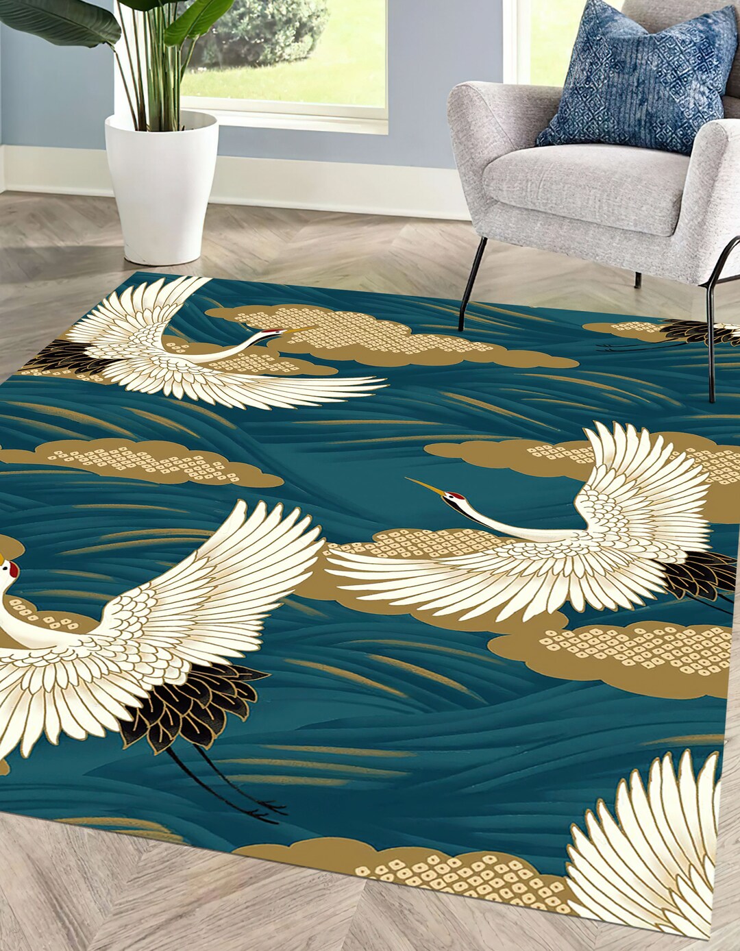 Living Room Rug, Home Decor Rug, Area Rug, Gift for the Home, Japanese ...