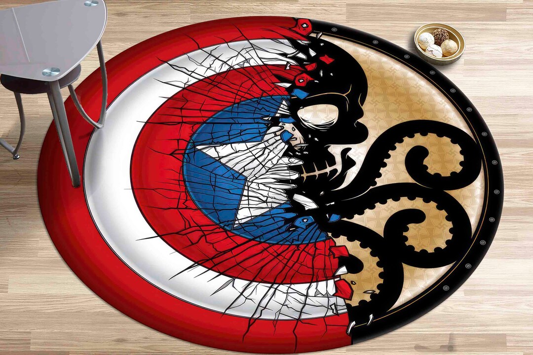 Captain America Rug, Superhero Rug, Red Rug, Modern Rug, Entryway Rug ...