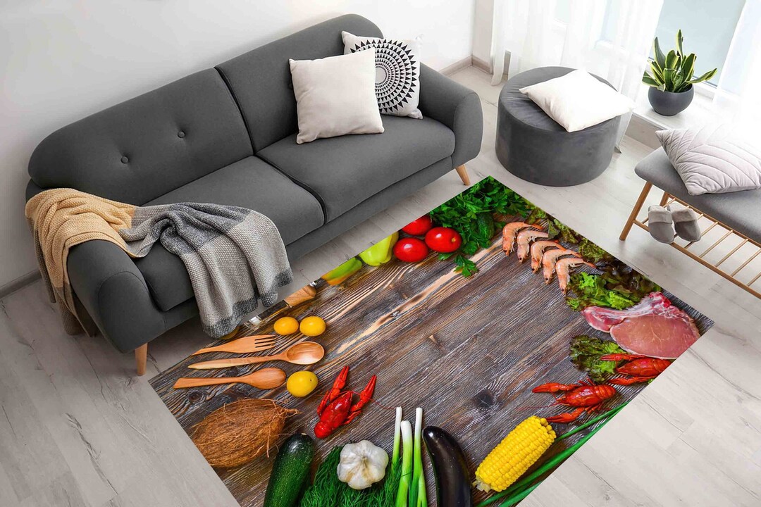 Kitchen Rug, Food Rug, Colorful Rug, Modern Rug, Bath Rug, Cool Rug ...