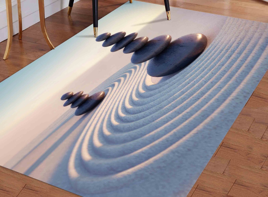 Zen Stones Rugs, Zen Rugs, Japanese Rug, Modern Rug, Gift for Her, Easy ...