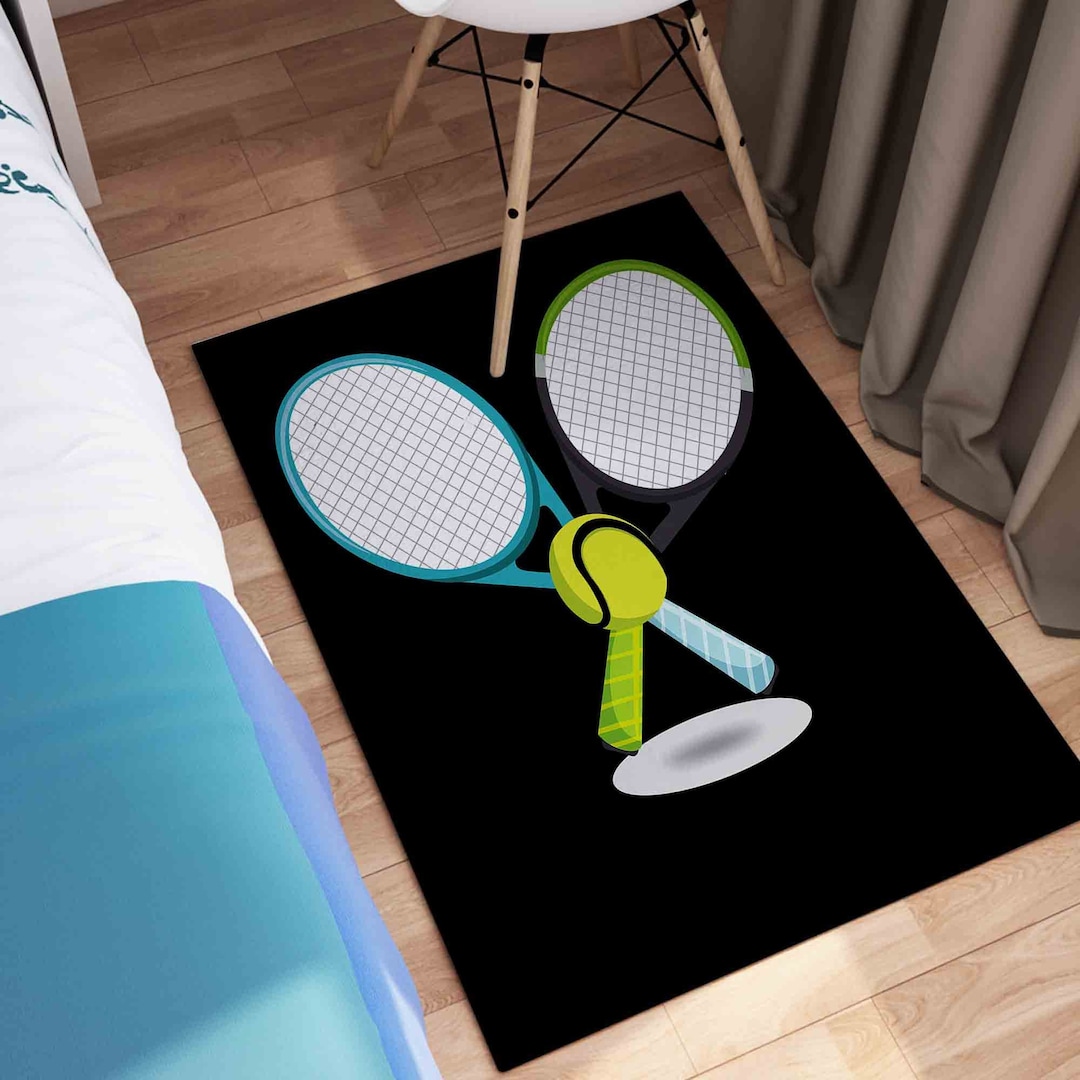 Tennis Rocket Rug, Tennis Life Lessons Rug, Tennis Lover Gift Rugs ...
