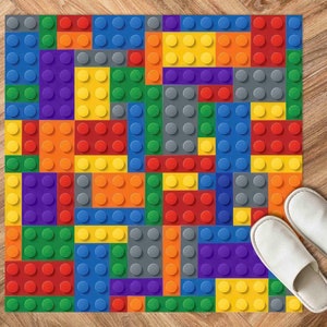 Colorful Building Blocks Rug, Game Room Rugs, Building Blocks Rugs ...