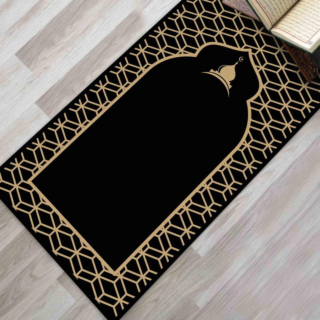 Prayer Rugs, Spiritual Rugs, Black Rug, Modern Rug, Entryway Rug ...