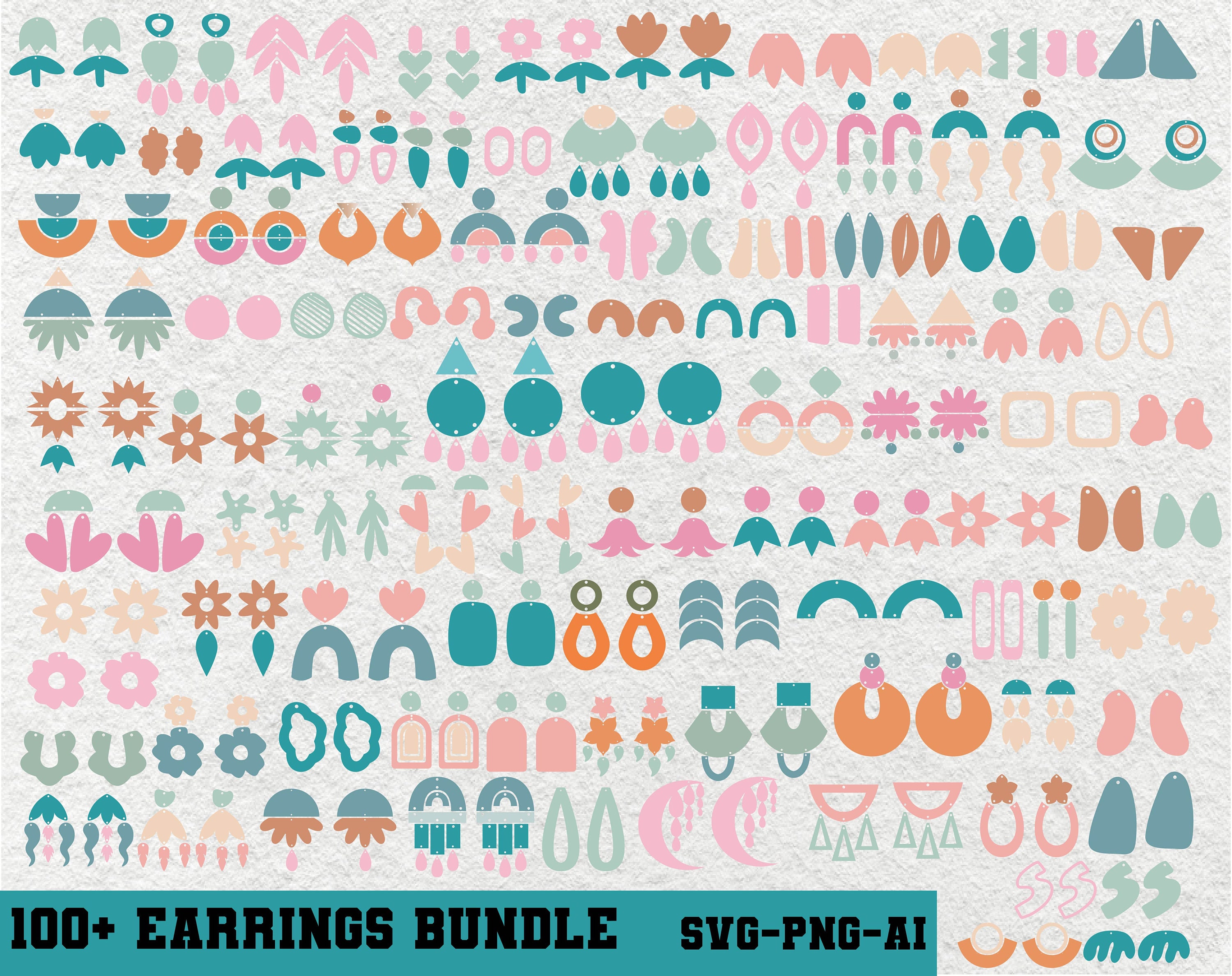 Boho Earrings Svg Earrings Bundle Svg Faux Leather Earring - Etsy