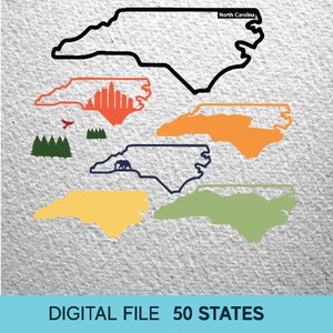 50 American States Bundle SVG, Laser Cut Files, Glowforge, American ...