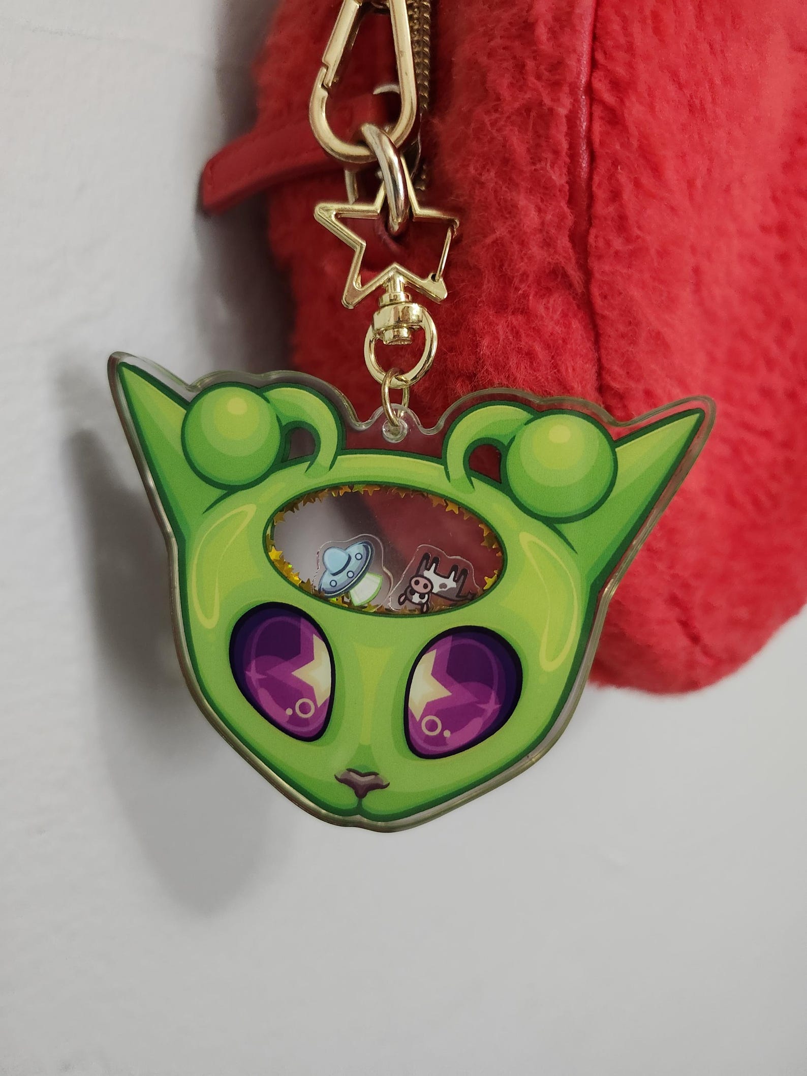 Alien Cat Shaker Keychain - Etsy